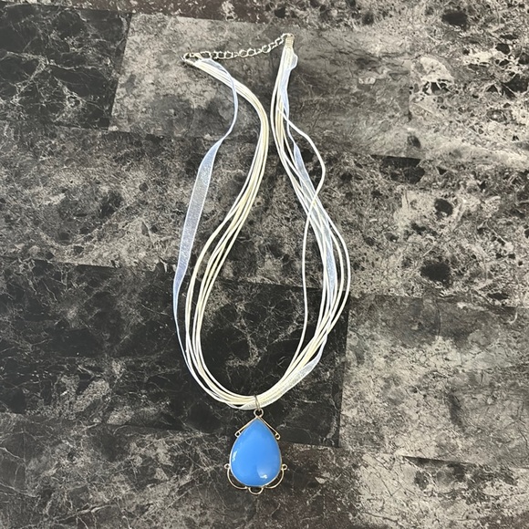 Jewelry | Elegant Blue Teardrop Pendant Necklace | Poshmark
